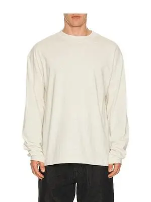 Fear Of God Classic Long Sleeve Tee In Grey - Oatmeal Heather
