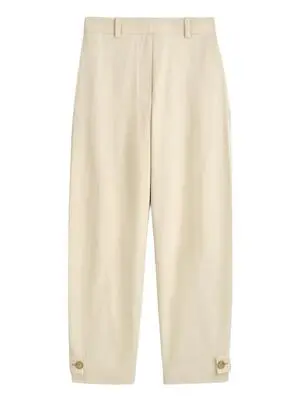 Cos Barrel-leg Cotton Utility Trousers - Light Beige