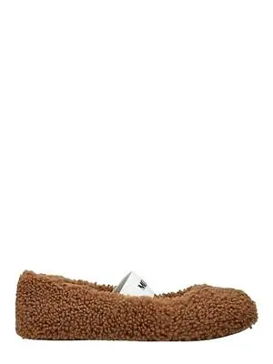 Moon Boot Shearling Ballerina Flats - Mid Brown