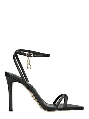Steve Madden Juniper 017 Satin Heeled Sandals - Black