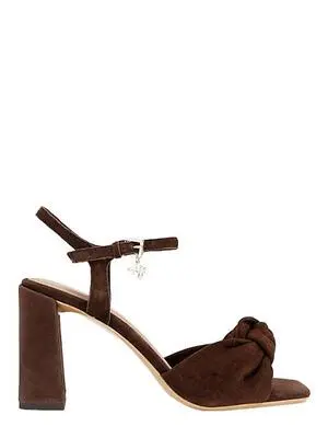 Kurt Geiger Signet Suede Heeled Sandals - Brown