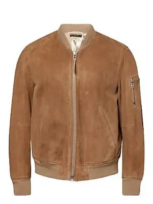 TOM FORD Suede Bomber Jacket - Military Sand