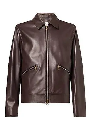 Paul Smith Regular-fit Leather Jacket - Brown