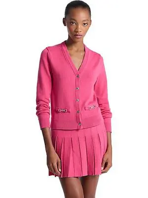 Michael Kors Cotton Blend Cardigan - Pink