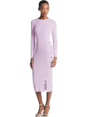 Michael Kors Viscose Blend Snap Dress - Purple
