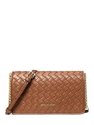 Michael Kors Jet Set Medium Woven Crossbody Bag - Brown