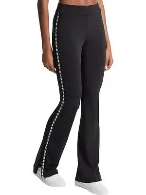 Michael Kors Logo Tape Flared Leggings Black