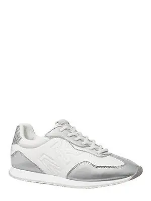 Michael Kors Essex Mixed-media Trainer - Silver