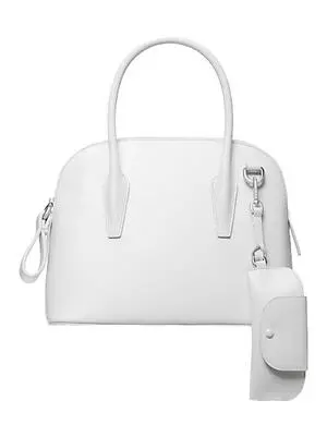 Michael Kors Kaitlin Medium Leather Dome Satchel - White