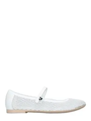 Monnalisa Mesh Glitter Ballet Flats - White