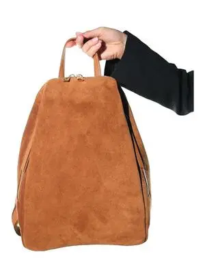 FOREVER & ALWAYS SHOES Josh Leather Backpack Cognac Suede