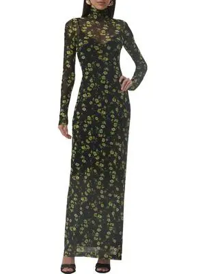 AFRM Billie Floral Mesh Maxi Dress - Citrus Daisy