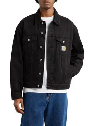 Carhartt Work In Progress Everson Denim Trucker Jacket Everson Black Palisander