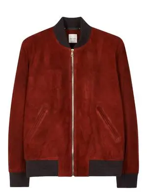 Paul Smith Suede Bomber Jacket - Red