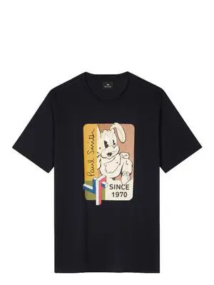 Paul Smith Dark Navy '1970 Bunny' Print T-shirt - Blue