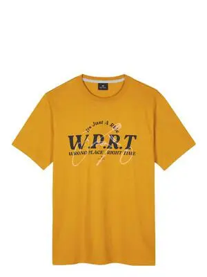Paul Smith Orange 'wrong Place Right Time' Print T-shirt - Yellow