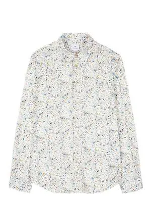 Paul Smith Tailored-fit Ecru 'jacaranda' Print Shirt - White