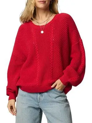 Splendid Vienna Cotton Sweater - Rouge Red