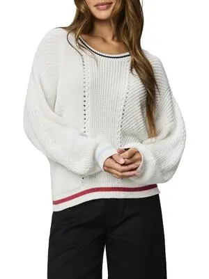 Splendid Vienna Tipped Cotton Sweater - White/multi