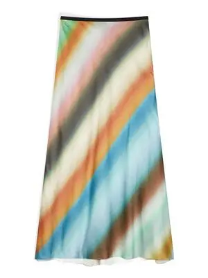 Paul Smith Faded Smith Stripe Bias Cut Midi Skirt - Multicolour