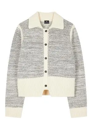 Paul Smith Collared Knitted Jacket - White