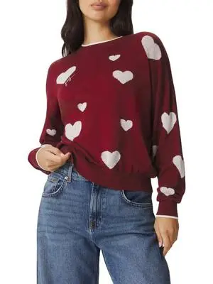 Splendid All The Love Cotton Blend Sweater - Whipped Mauve Red/cherry Red