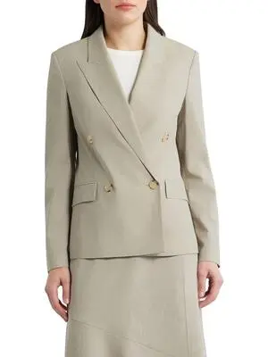 BOSS Jaleto Double-breasted Virgin Wool Blazer - Pumice