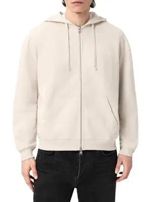 ALLSAINTS Xander Cotton Zip-up Hoodie - Dusk White