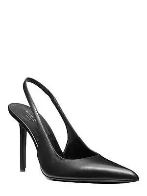 Michael Kors Reece Leather Slingback Pumps Black