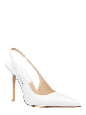 Michael Kors Reece Leather Slingback Pumps White