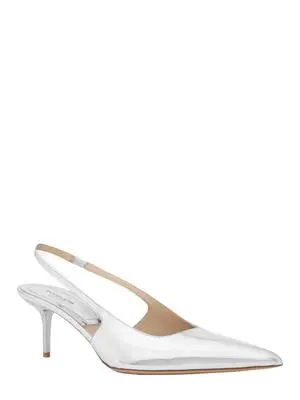 Michael Kors Michael Kors Collection Emma Metallic Leather Slingback Pump Silver