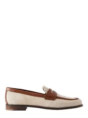 Church's Heswall 2 Leather-trimmed Canvas Penny Loafers - Neutrals