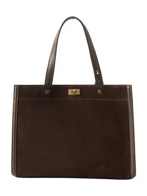 ANYA HINDMARCH Mortimer Small Leather And Suede Tote - Brown