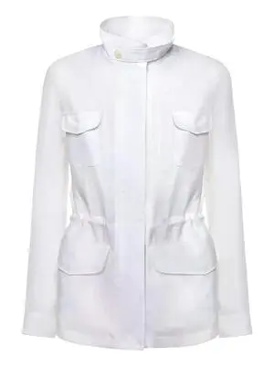 Loro Piana Collared Jacket With Front Pockets - White