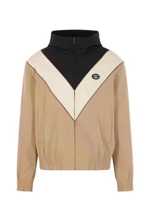 Valentino Garavani Hooded Zip Bomber Jacket - Neutrals