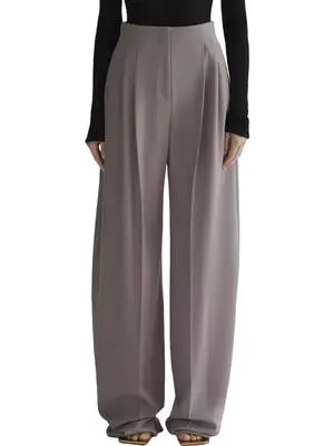 MUGLER High-waisted Wide-leg Trousers - Grey