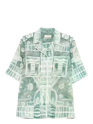 ALEMAIS Printed Pocket Shirt - Green
