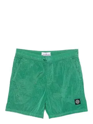 Stone Island Logo Patch Swim Shorts - Green