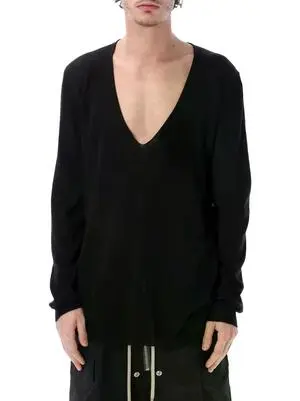Rick Owens Oversized V-neck Sweater - Black
