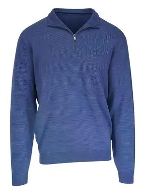 Peter Millar Quarter Zip Sweater - Blue