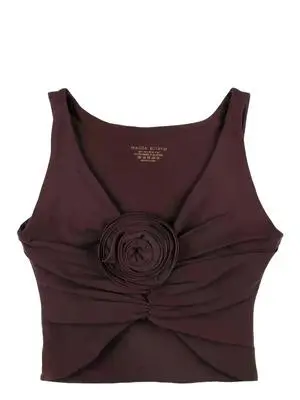 Magda Butrym Rose-detail Top - Red