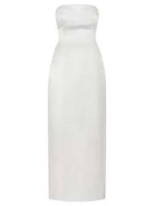 NICHOLAS Kasia Strapless Midi Dress - White