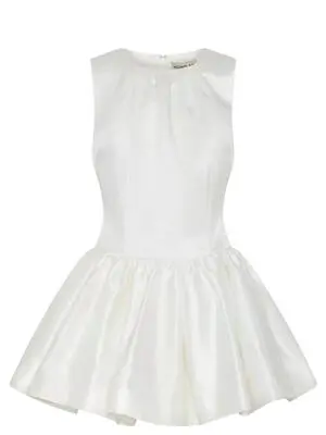 NICHOLAS Karina Gathered Mini Dress - White