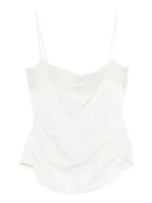 Magda Butrym Lace Trimmed Top - Neutrals