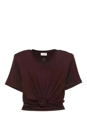 Magda Butrym Knotted Jersey T-shirt - Brown