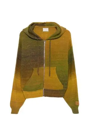 Aries Space Dye Hoodie Cardigan - Green