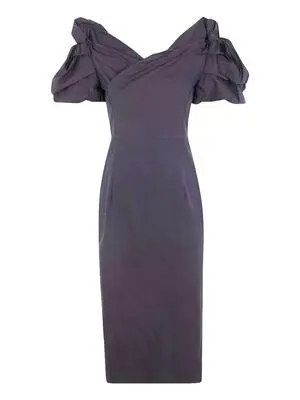 Liviana Conti Puffed Sleeve Off-the-shoulder Dress - Purple