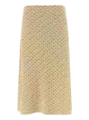 Fabiana Filippi Sequin Tweed A-line Midi Skirt - Neutrals
