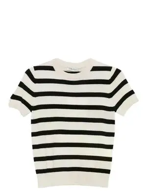 Max Mara Striped Short-sleeve Sweater - Neutrals