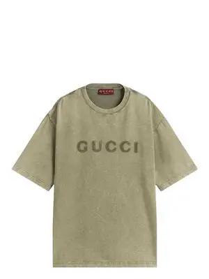 Gucci Logo Print Heavy Jesey Tee Loden - Green